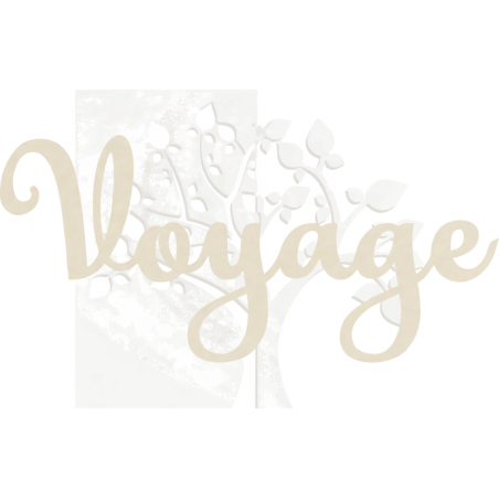 MOT VOYAGE EN CARTON BOIS ADHESIF